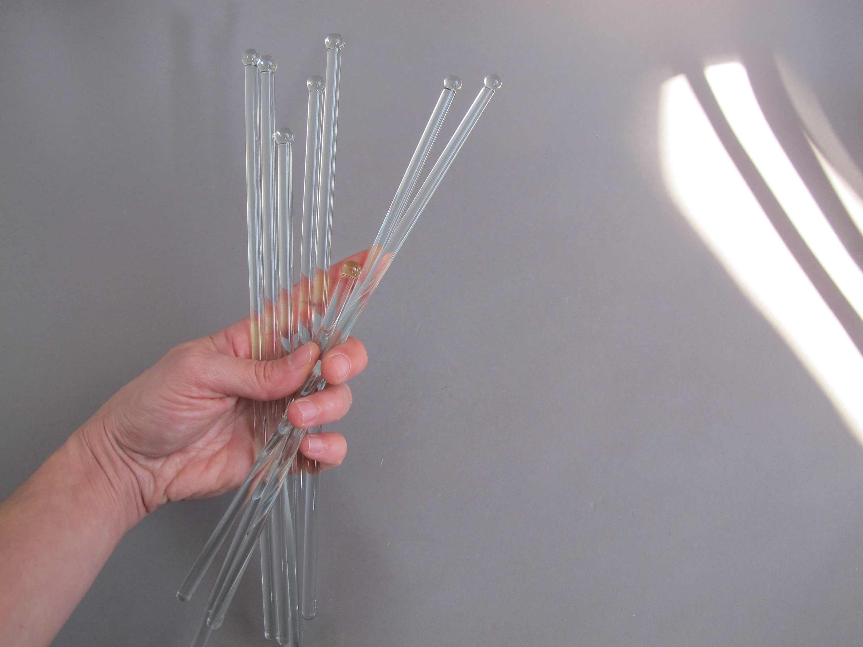 Vintage Set of 8 Solid Glass 12" Stir Sticks / Chemistry Lab Glass Rod ...