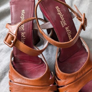 Vintage 70's Stephane Kelian Paris Leather Shoes / Sandals / Platform ...