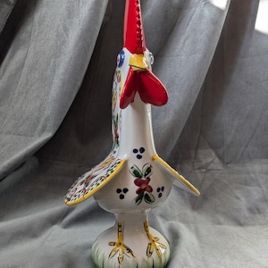 Vintage Portugal Hand Painted Rooster Figurine / Portuguese Farmhouse ...
