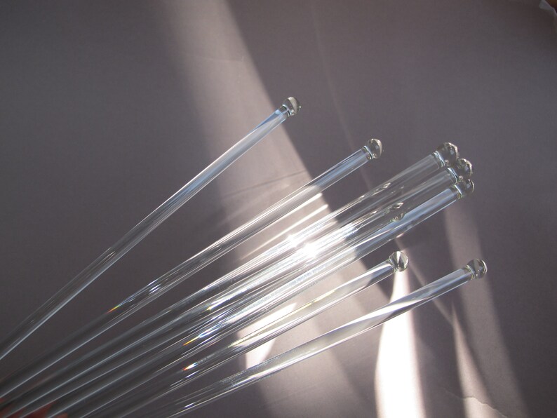 Vintage Set of 8 Solid Glass 12" Stir Sticks / Chemistry Lab Glass Rod ...