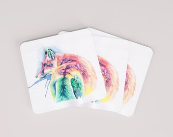 Moonlit Fox Coaster - Etsy UK