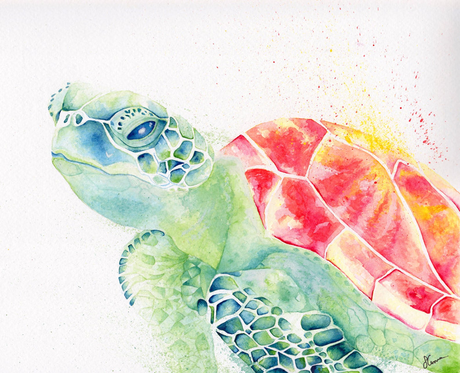 Sea Turtle (A5 Greeting Card) - Etsy