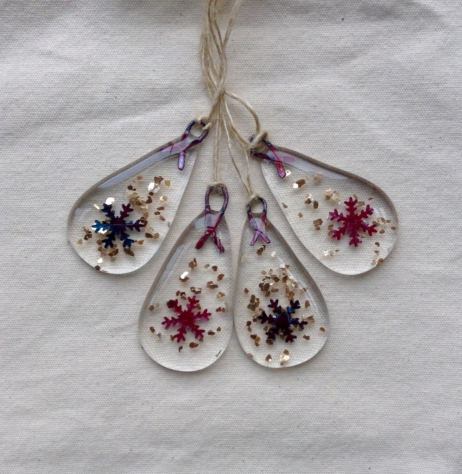 Christmas Decoration Glass Pear-drops Add to a Wreath/gift, Hang From ...