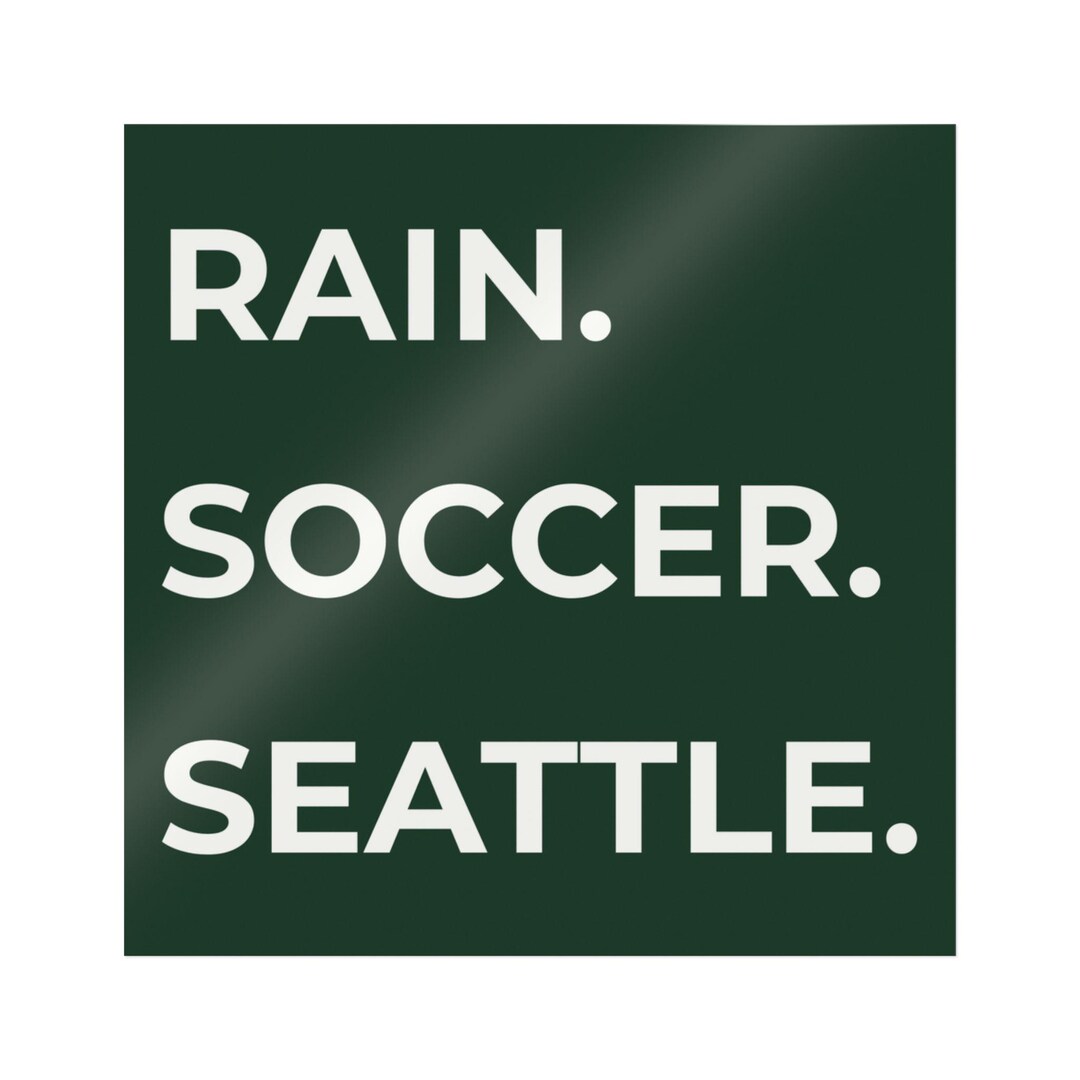 Rain Soccer Seattle Vinyl Decal | PNW Game Day Sticker | Seattle Gift ...