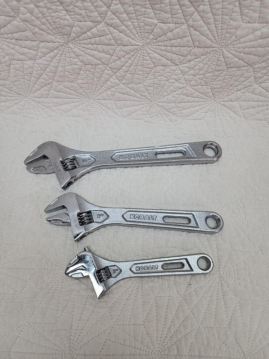 Set of 3 - KOBALT 6" 8" 10" Adjustable Wrenches - Mechanics Standard ...