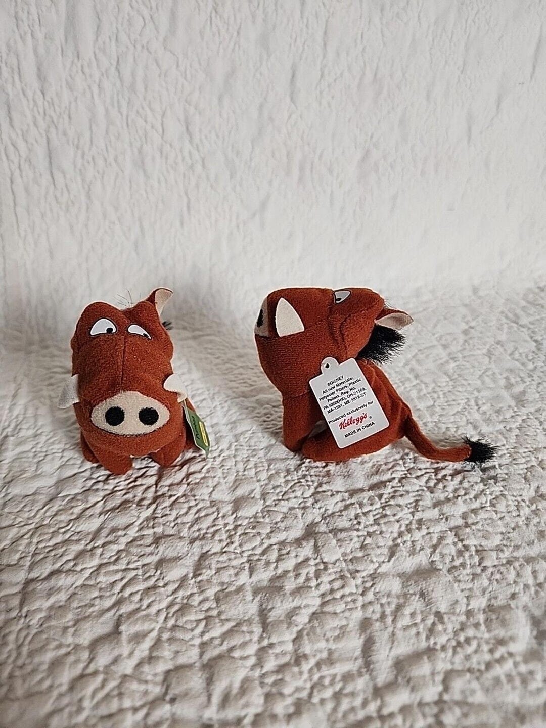 Disney Lion King Kelloggs Mini Bean Bag Pumba Plush 4.5 Stuffed Animal ...