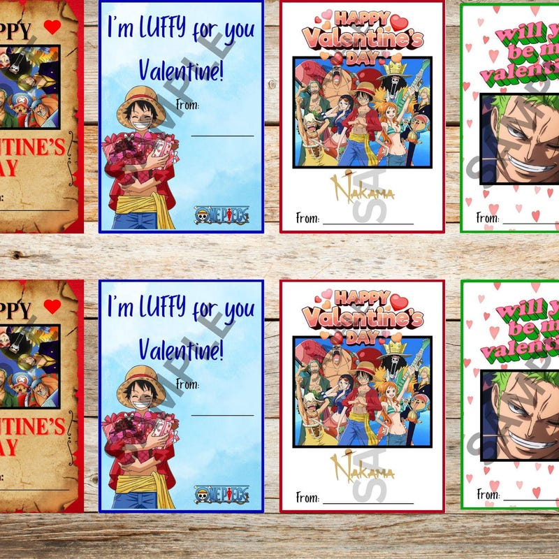 One Piece Anime Valentines Day Cards - Etsy