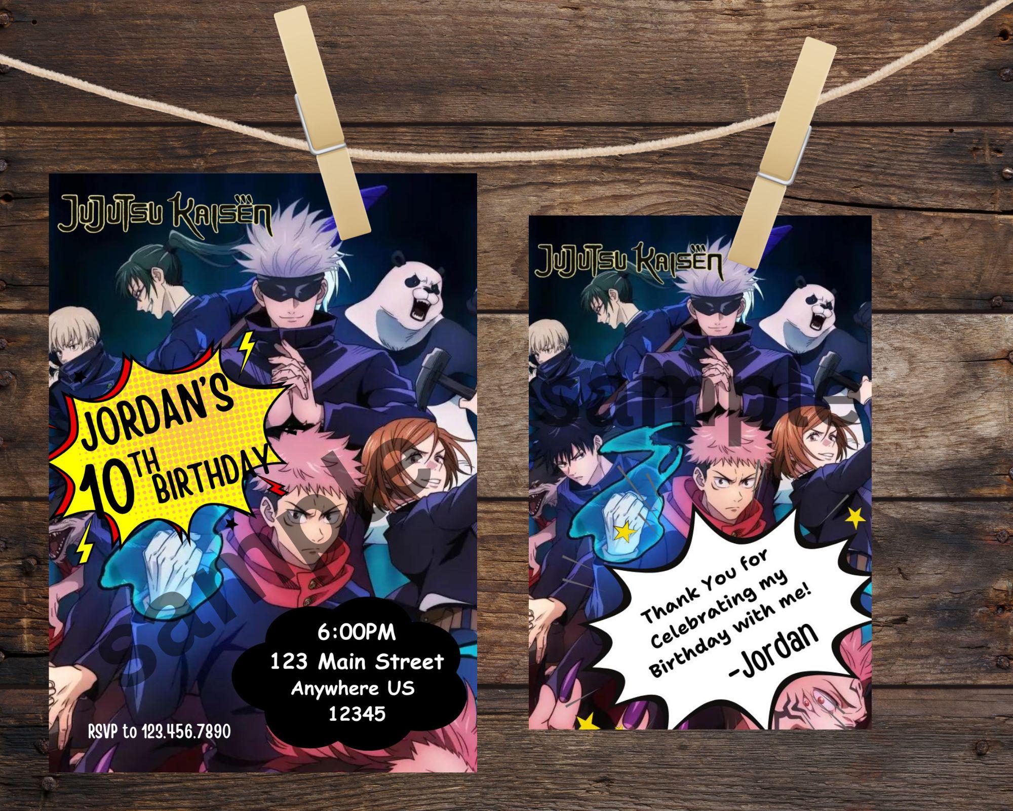 Anime Ninja Birthday Party Invitation W/ Thank You Cards Digital ...