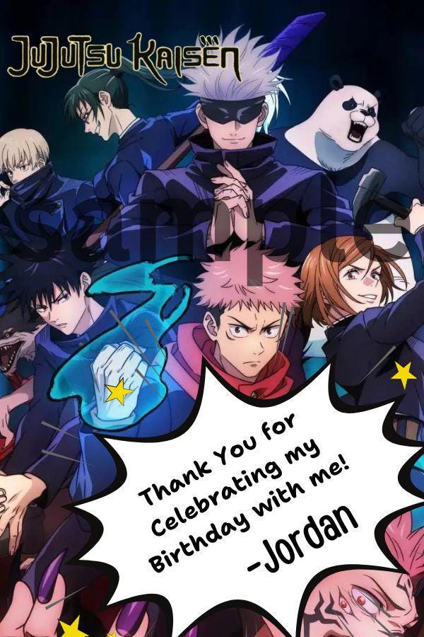 Anime Ninja Birthday Party Invitation W/ Thank You Cards Digital ...