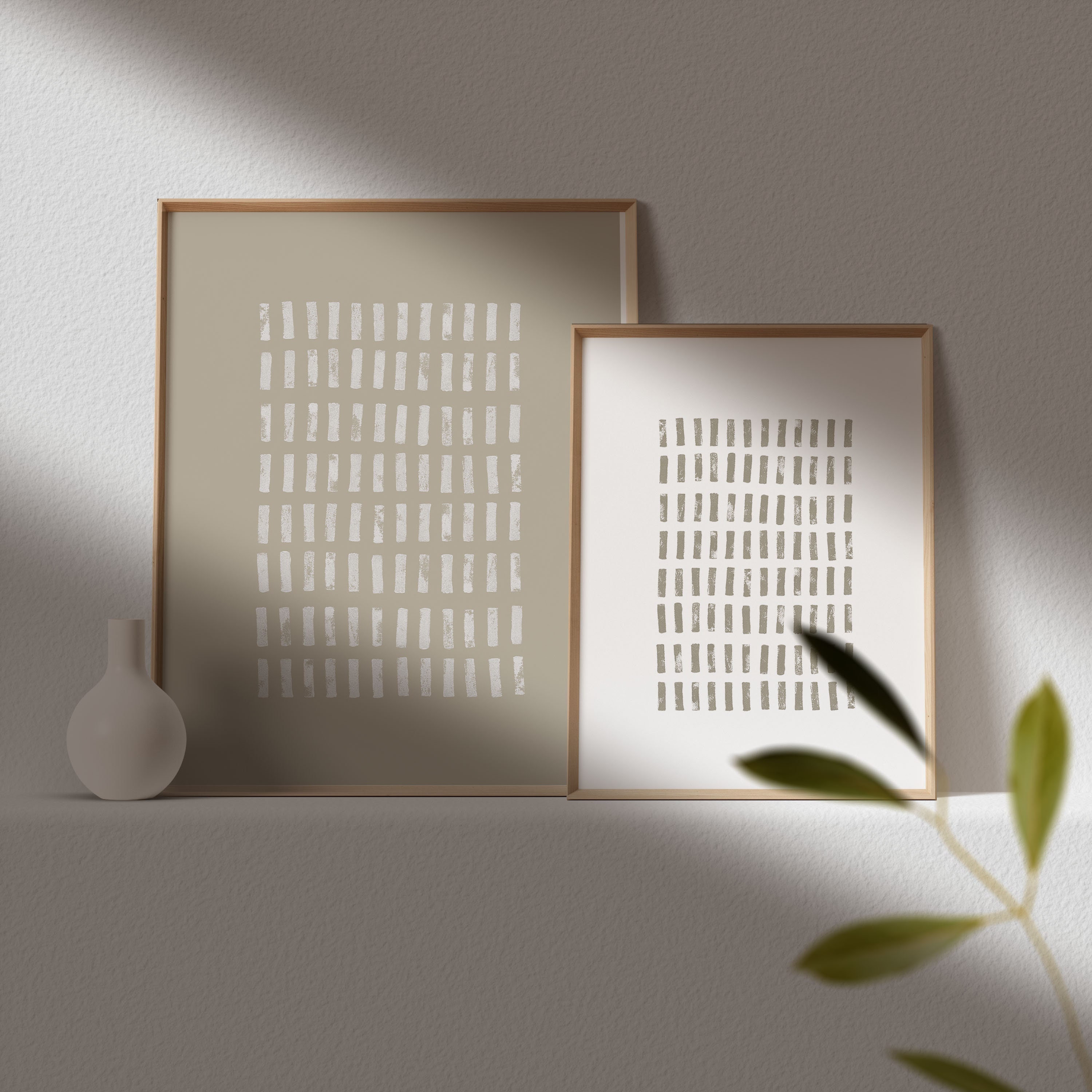 Neutral Office Wall Art Set of 2 Beige Wall Art Japandi Art Print ...