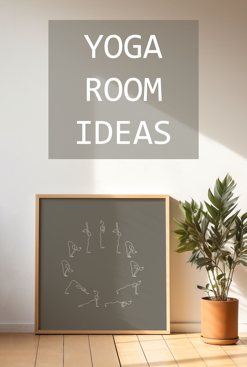 Sun Salutation Poster Yoga Pose Poster Yoga Studio Wall Art Yoga Room ...