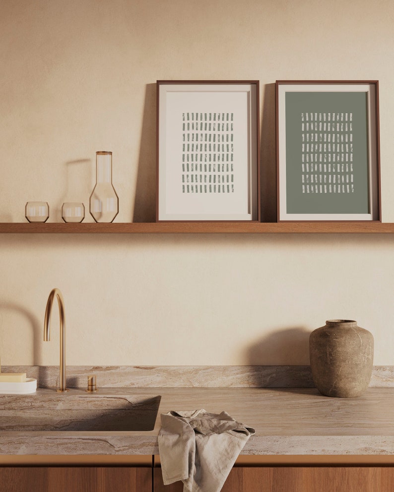 Japandi Wandkunst Salbei Grün Drucke Minimalistische Wand Kunst Salbei Grün Poster ...