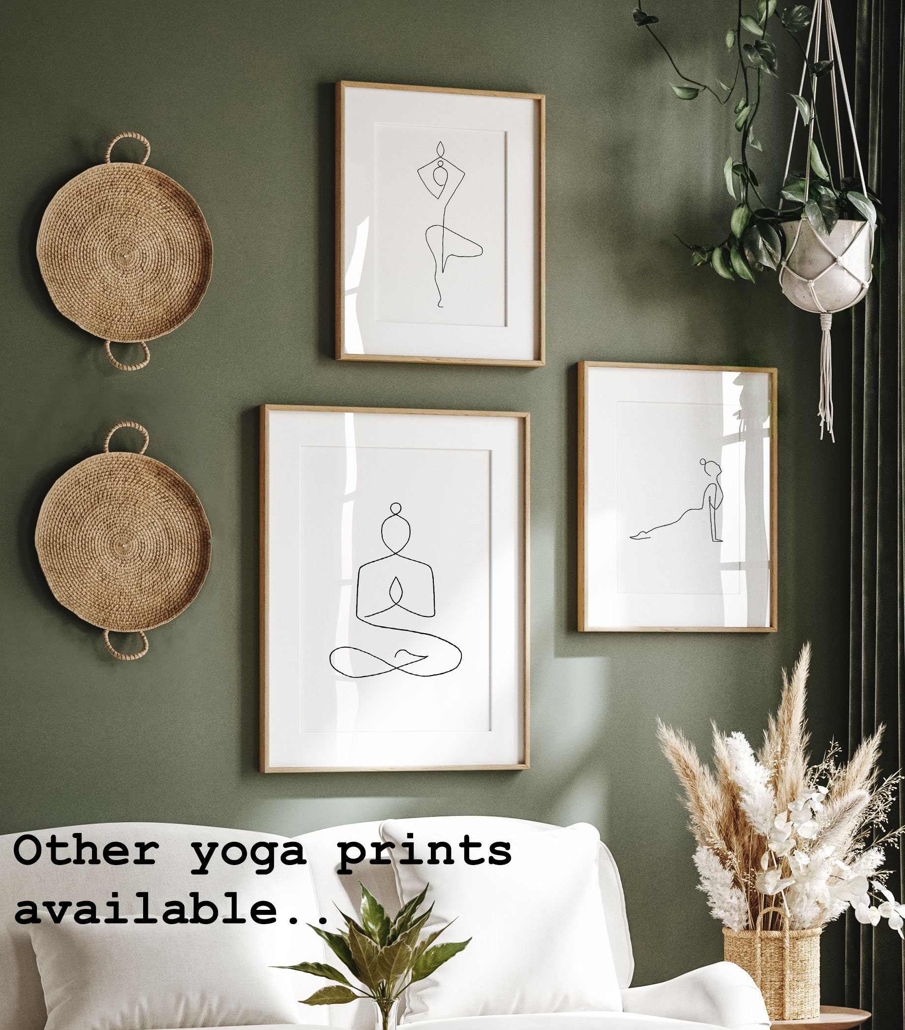 Sun Salutation Poster Yoga Pose Poster Yoga Studio Wall Art Yoga Room ...