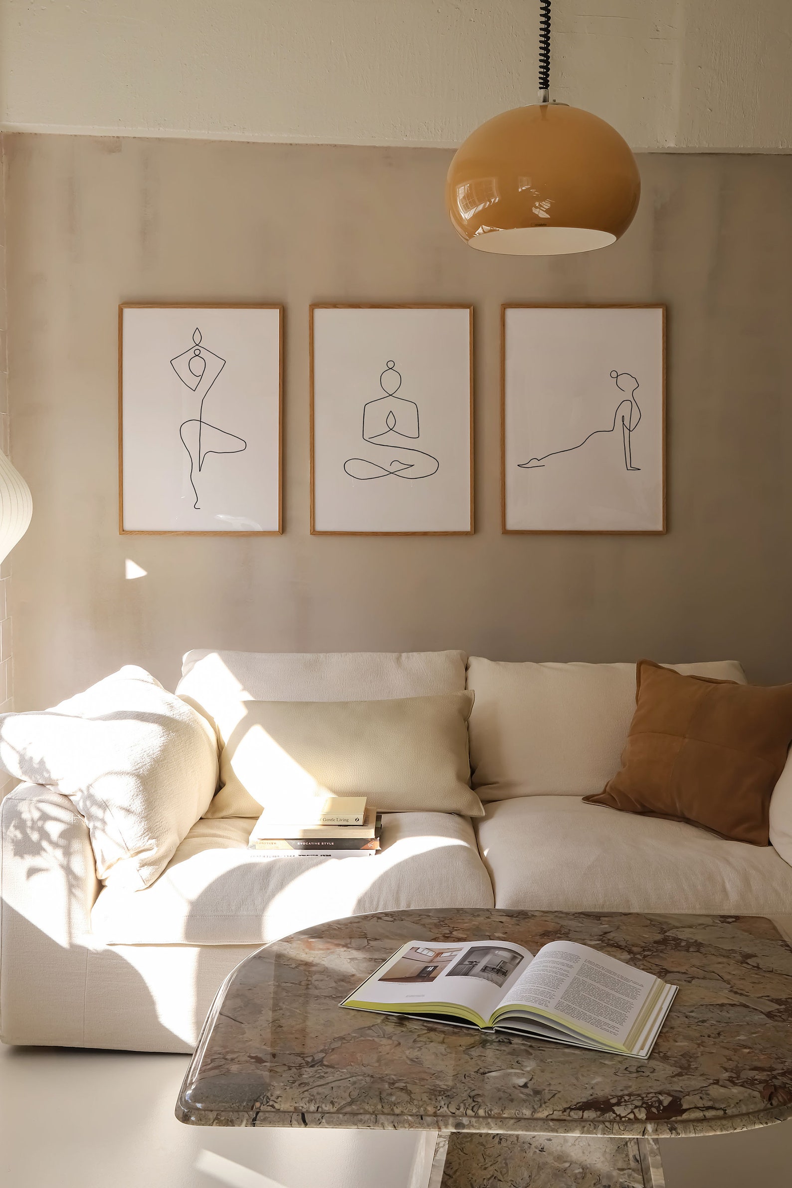 Yoga Pose Posters Set of 3 Yoga Line Drawing Yoga Studio Decor ...