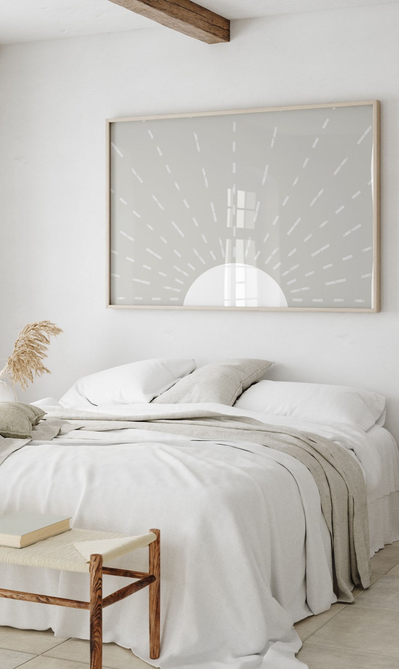 Yellow Boho Wall Art Large Sun Rise Wall Art Sun Set Poster Boho ...