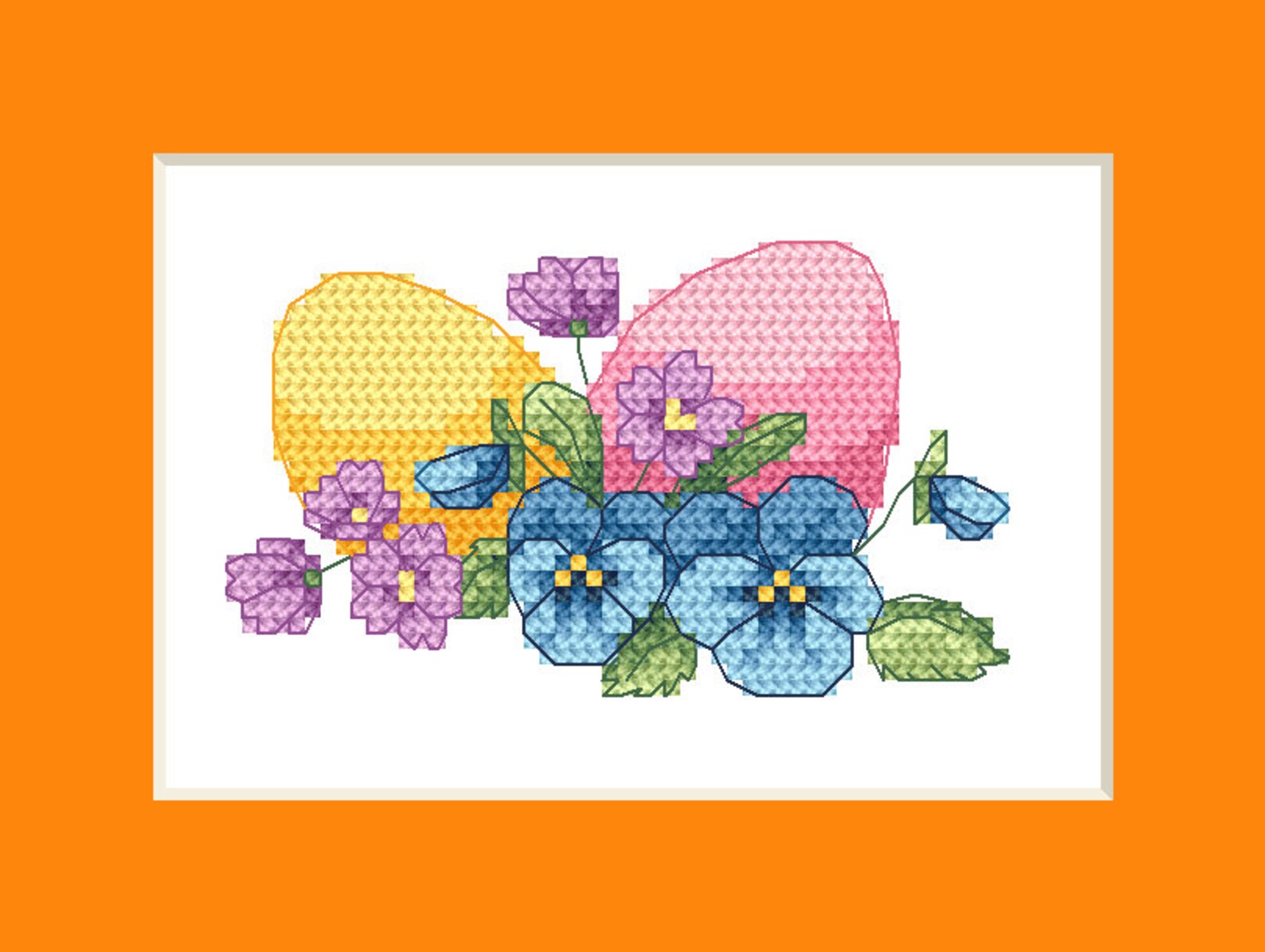 2 Easter Cards - Easter Eggs With Flowers- Online Patterns for Cross ...