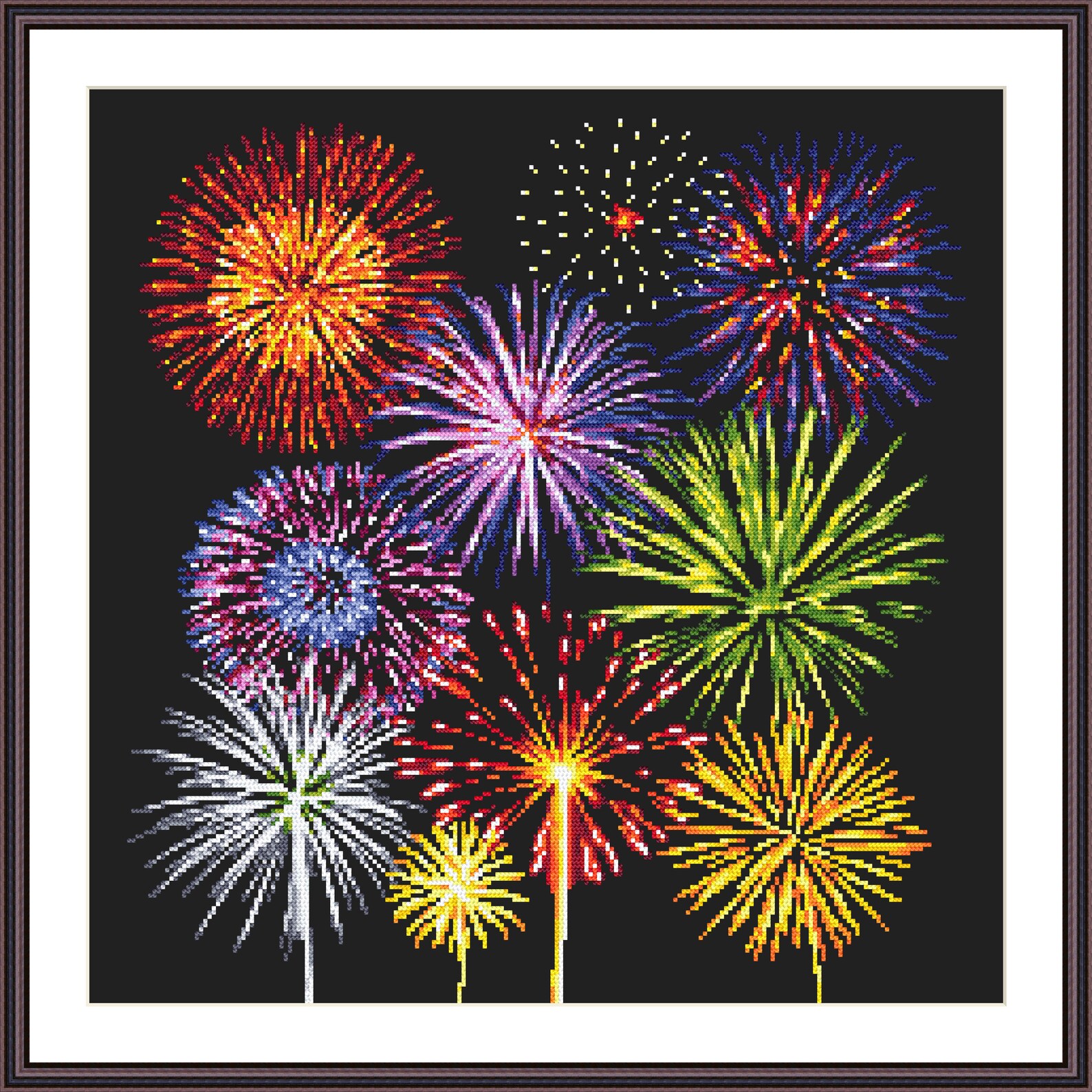 Magic of Fireworks Digital Pattern for Cross Stitch, Pillowcase , Pdf ...