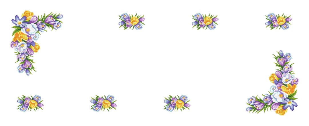 Runner With Crocuses Pattern for Cross Stitch, Flowers Digital PDF ...