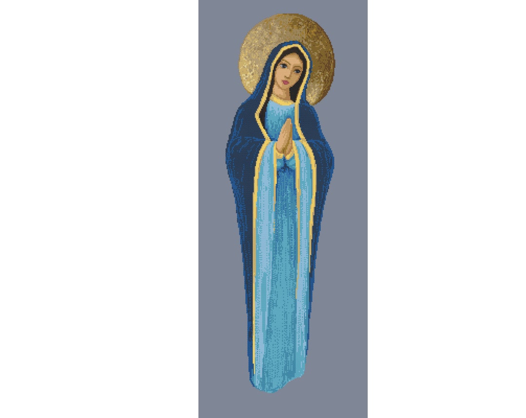 Holy Mary Modern Cross Stitch Pattern, Pdf Digital Cross Stitch Pattern ...