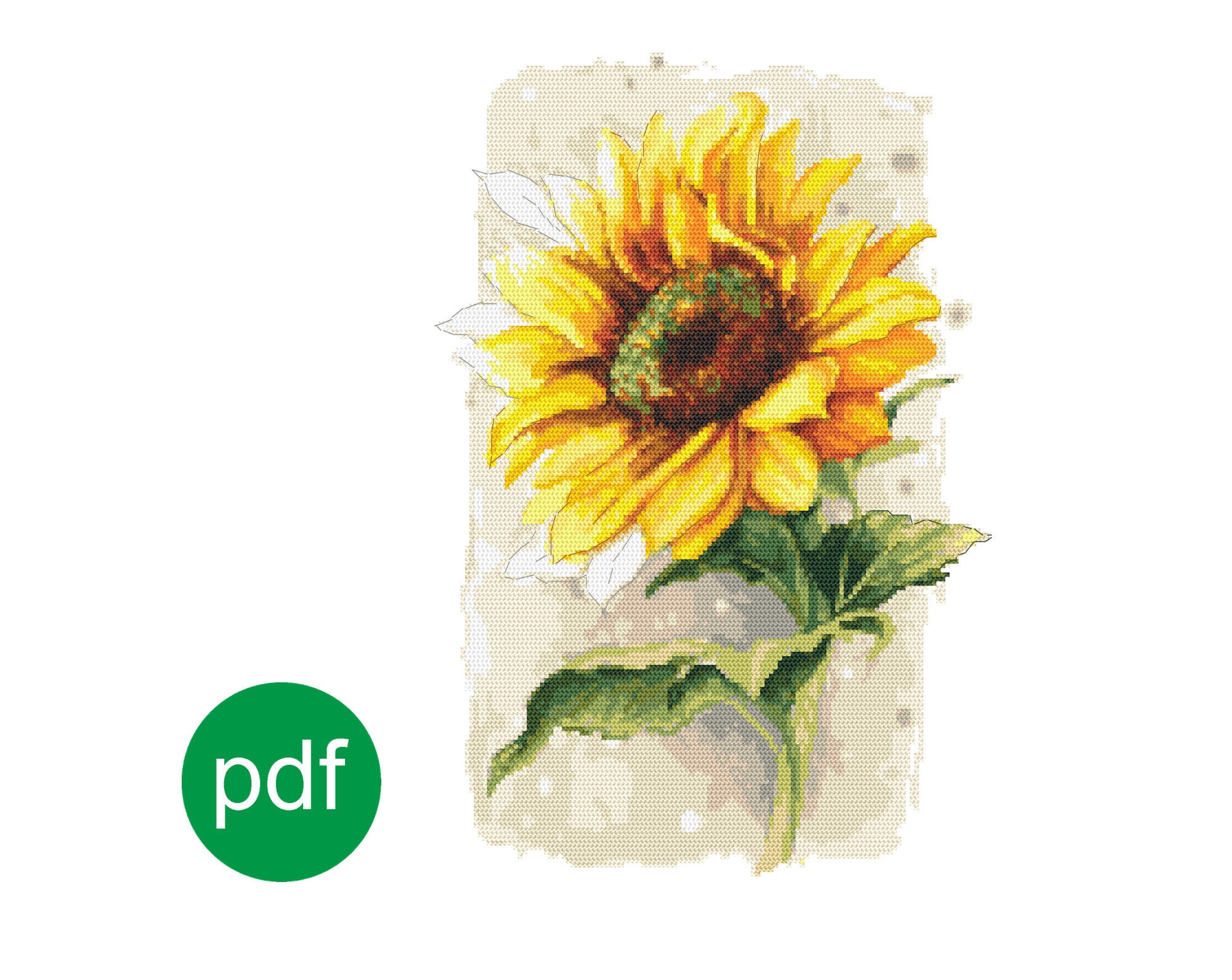 Sunflower Cross Stitch Pattern PDF - Etsy