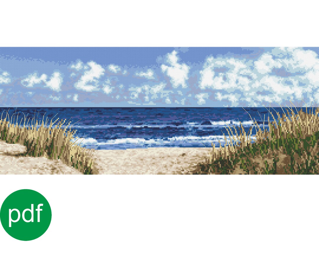 Sea Cross Stitch Pattern, Sea Beach Digital Cross Stitch Pattern PDF ...