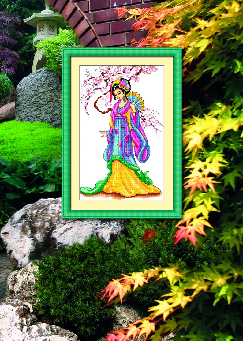 Geisha Digital Pattern for Cross Stitch A Woman PDF | Etsy