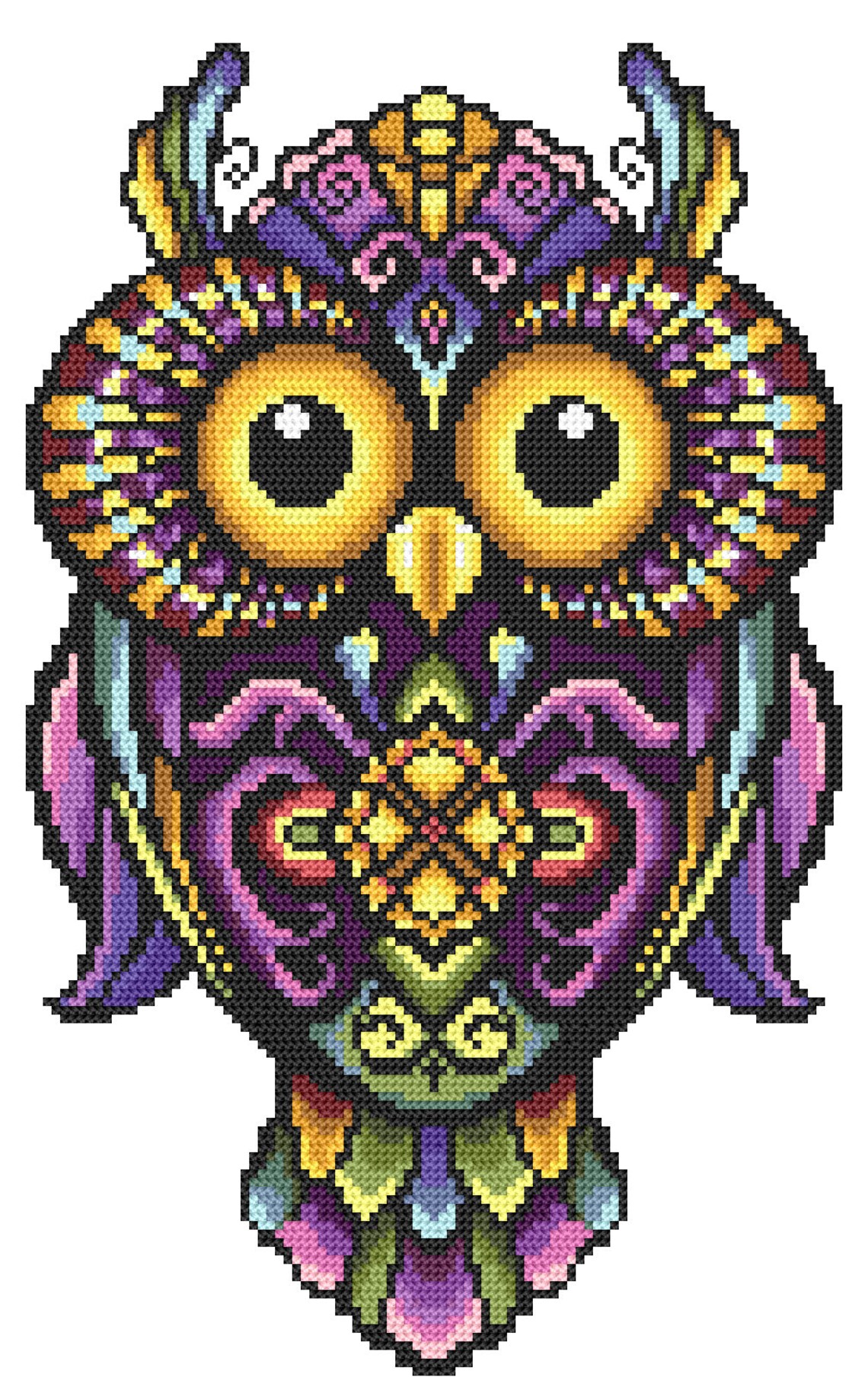 Owl Digital Counted Cross Stitch Pattern in PDF - Etsy