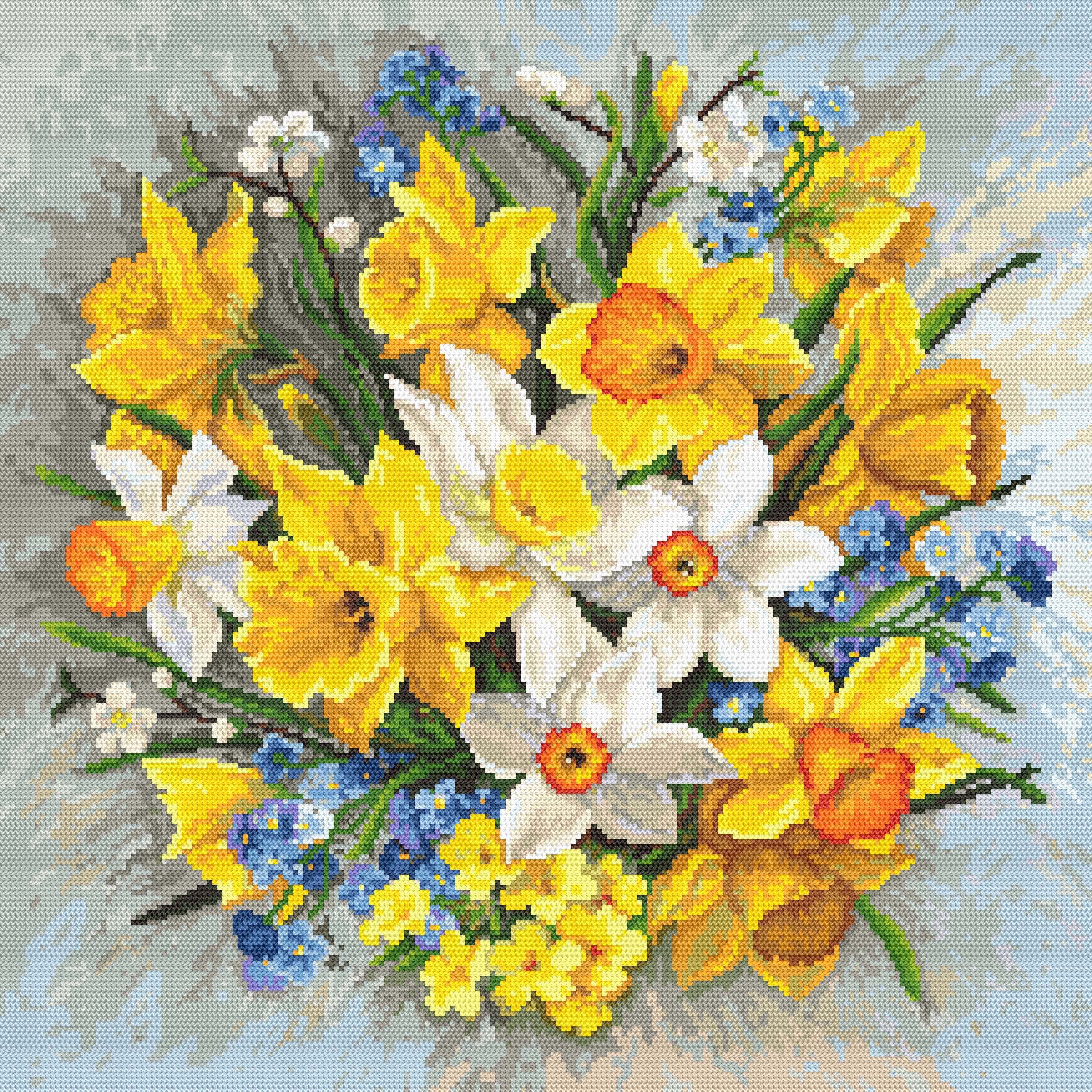 Spring Flowers II Digital Cross Stitch Pattern Bouquet PDF - Etsy