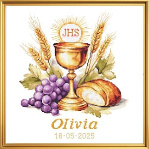 Holy Communion Cross Stitch Pattern PDF - in Rememberance of First ...