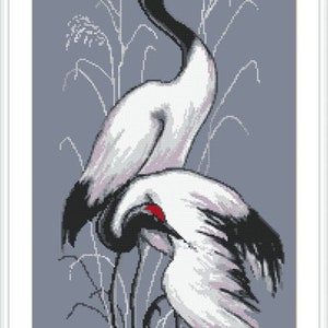 Cranes, Birds Counted Cross Stitch Pattern in PDF& HKS , - Etsy