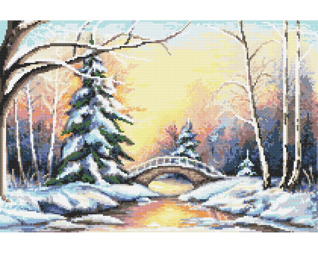 Winter Bridge- Online Pattern for Cross Stitch, Pdf,.hks- Smartphone ...