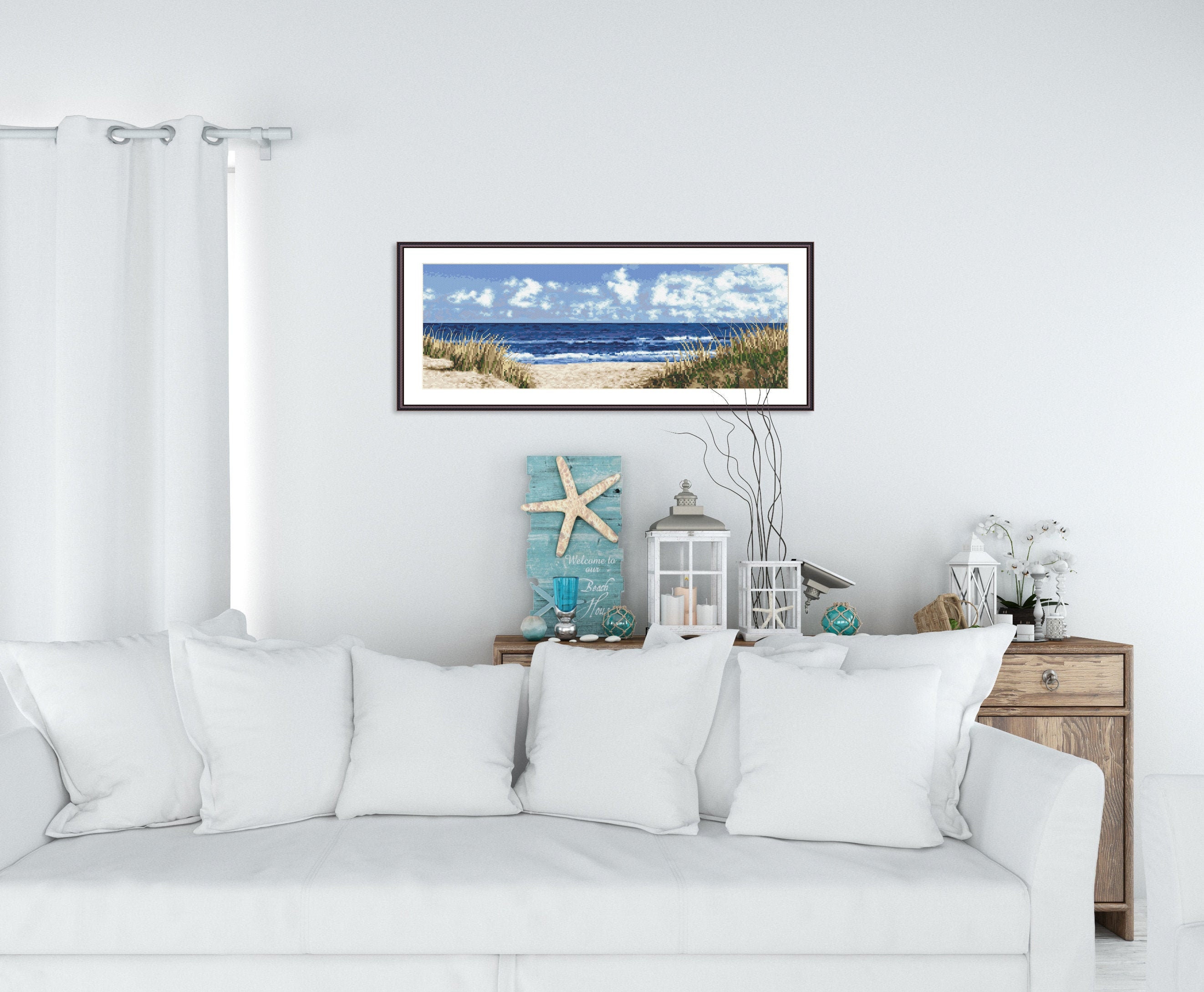 Sea Cross Stitch Pattern, Sea Beach Digital Cross Stitch Pattern PDF ...