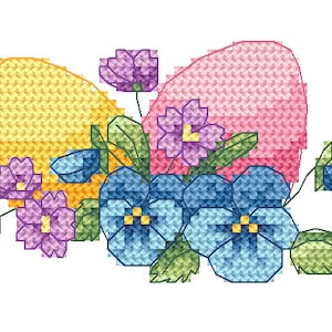 2 Easter Cards - Easter Eggs With Flowers- Online Patterns for Cross ...