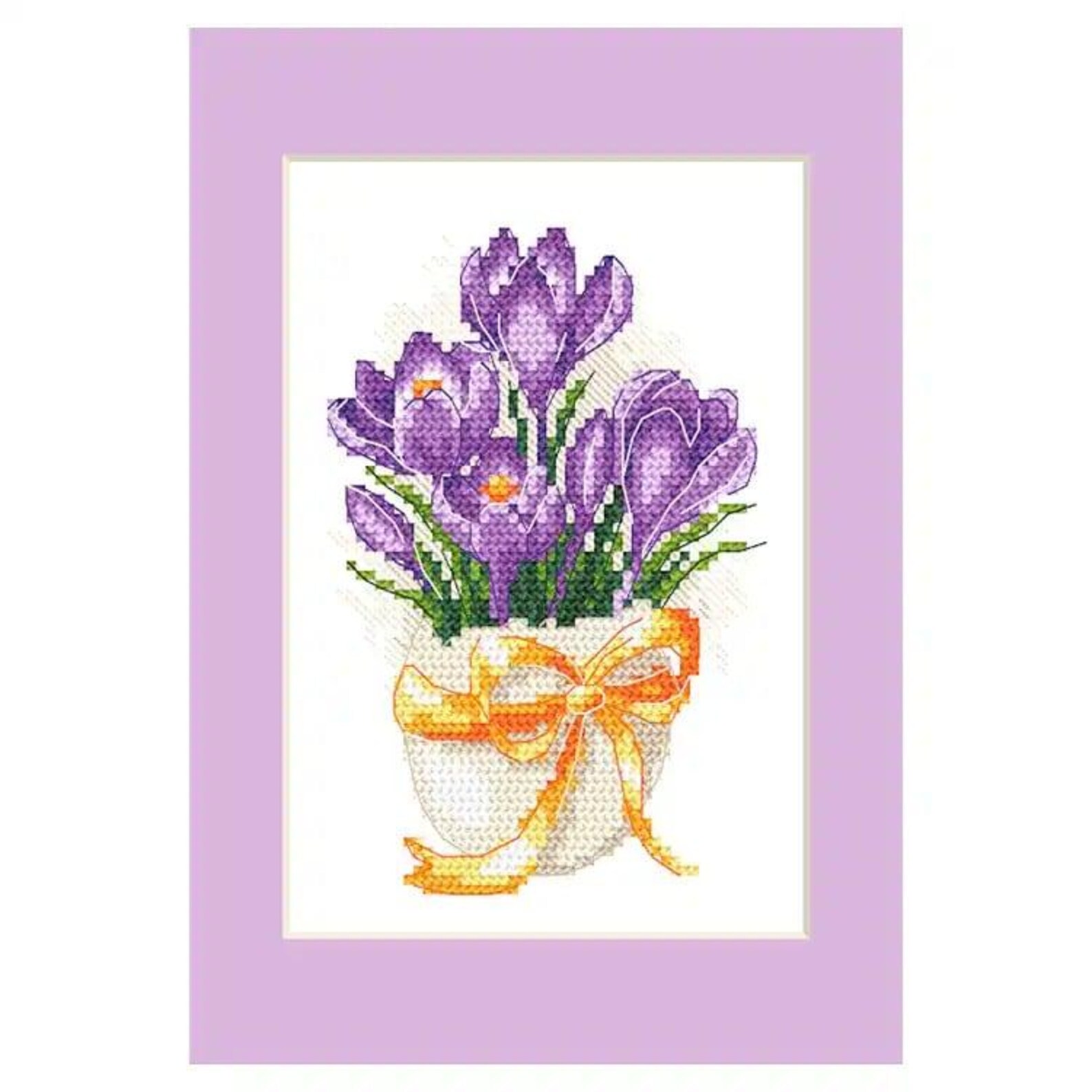 Easter Cross Stitch Pattern - Card - Crocuses, PDF & HKS Files. - Etsy ...