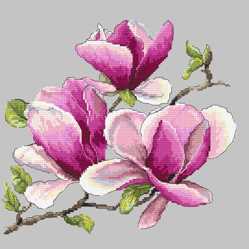 Magnolia Digital Pattern Cross Stitch PDF Cross Stitch - Etsy