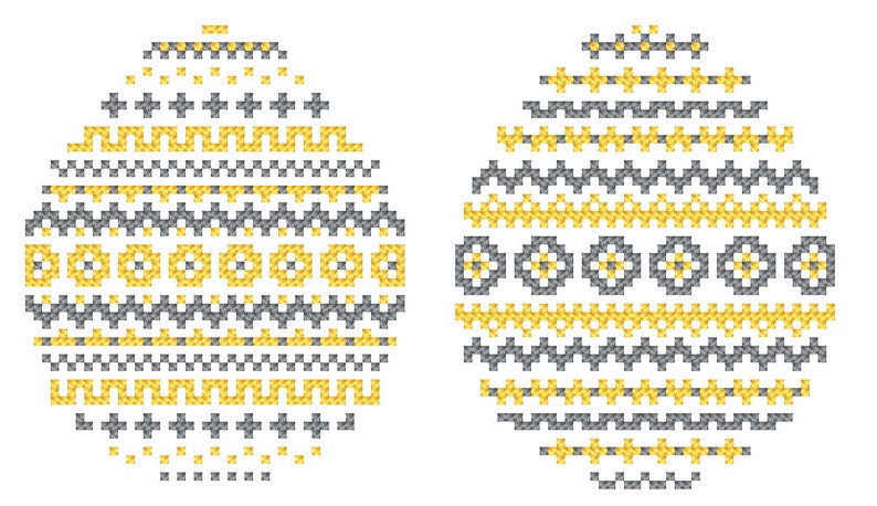 4 Easter Eggs Digital Patterns for Cross Stitch - Etsy