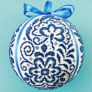 Christmas Ball- Chinese Porcelain Digital Cross Stitch Pattern, PDF ...