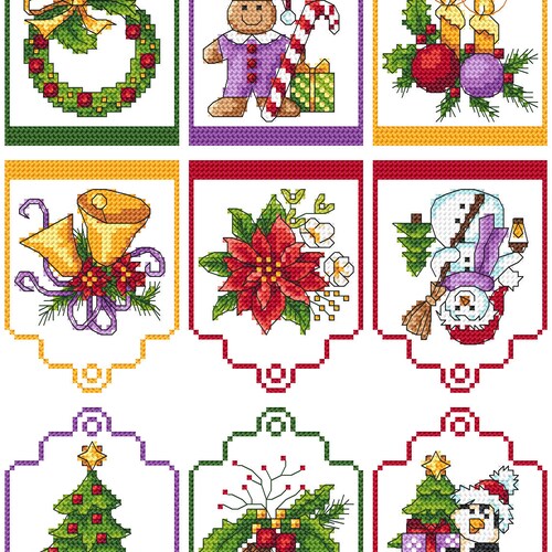 Christmas Gift Labels 9 Digital Cross Stitch Pattern - Etsy