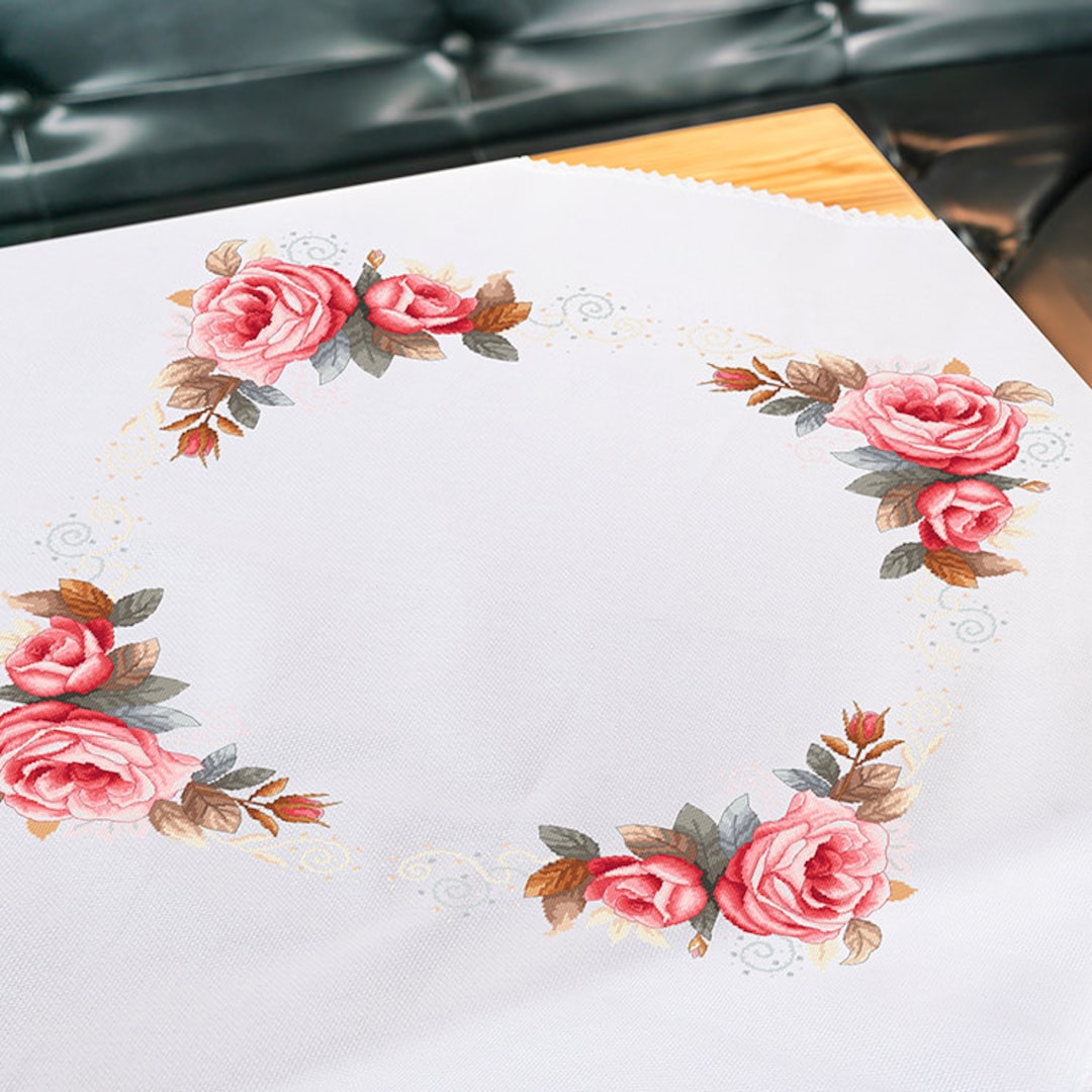 Cross Stitch Pattern PDF - Vintage Rose Tablecloth, Pdf, .hks ...