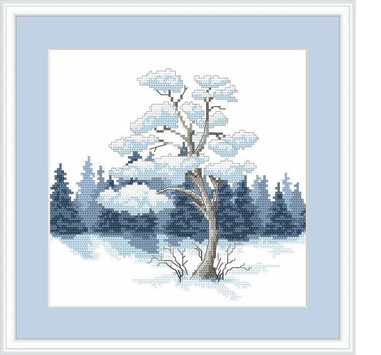 Winter Pine Digital Pattern for Cross Stitch trees in Cross - Etsy