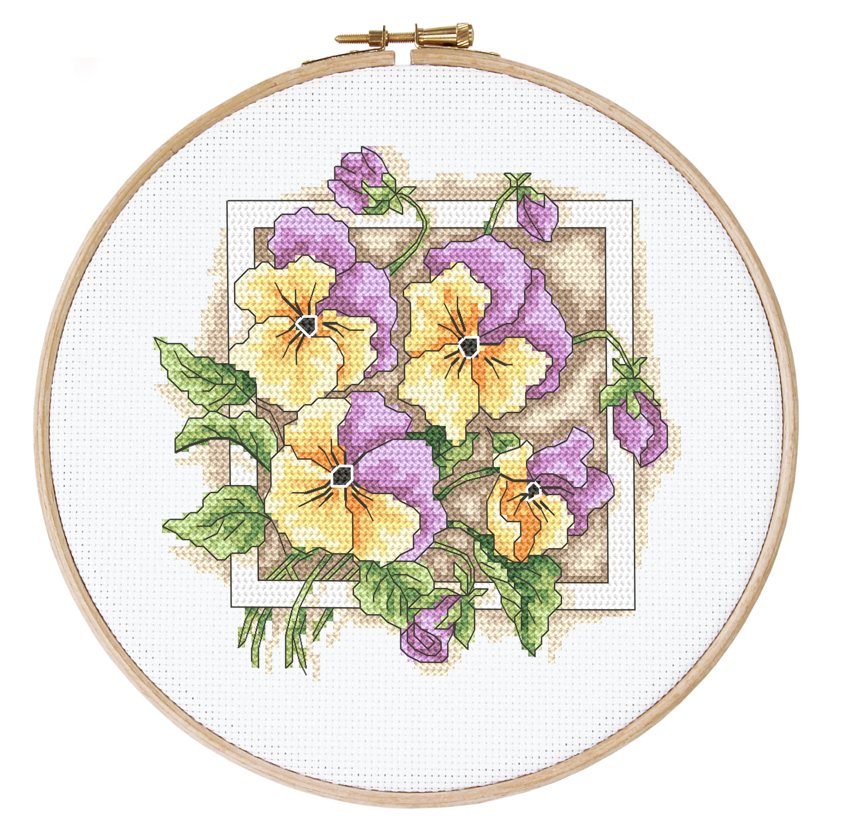 Pansies Digital Cross Stitch Pattern, PDF, Pattern Cross Stitch - Etsy