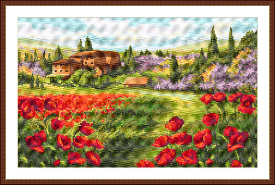 Tuscany Digital Cross Stitch Pattern, PDF, Cross Stitch Pattern Italia ...