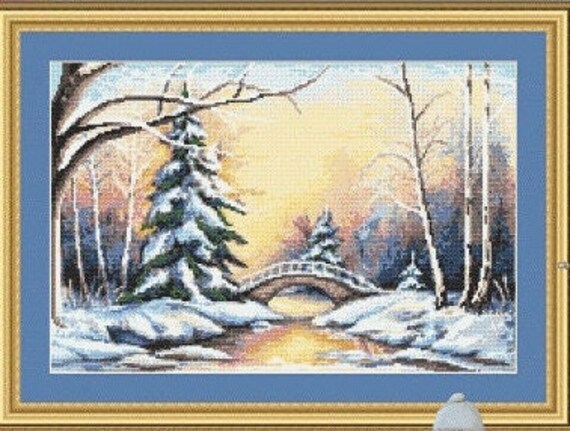 Winter Bridge Online Pattern for Cross Stitch PDF | Etsy