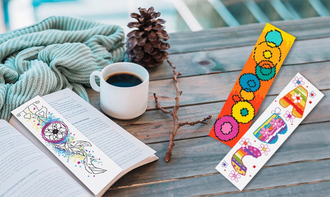 3 Colorfull Bookmarks - Digital Cross Stitch Patterns, PDF - Etsy