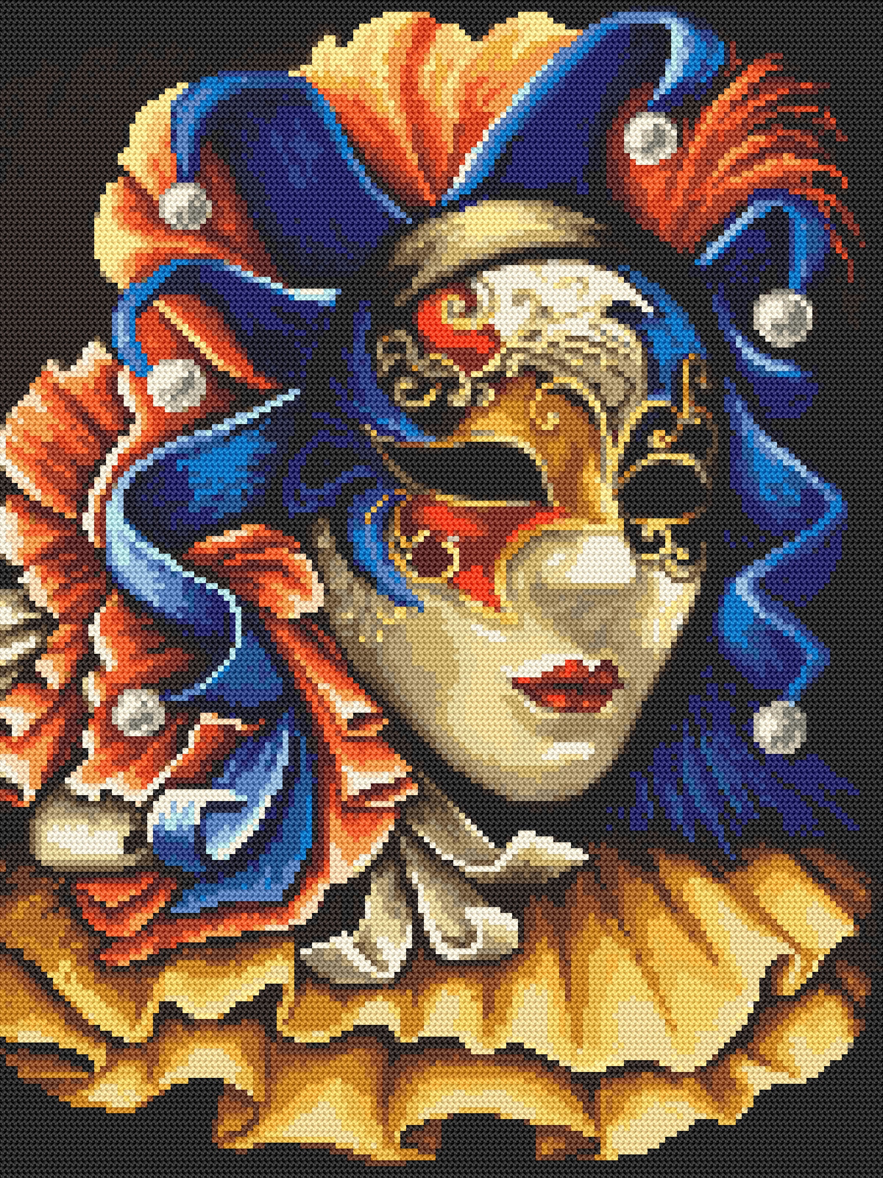 Mysterious Mask Digital Pattern for Cross Stitch, Venice Carnival PDF ...