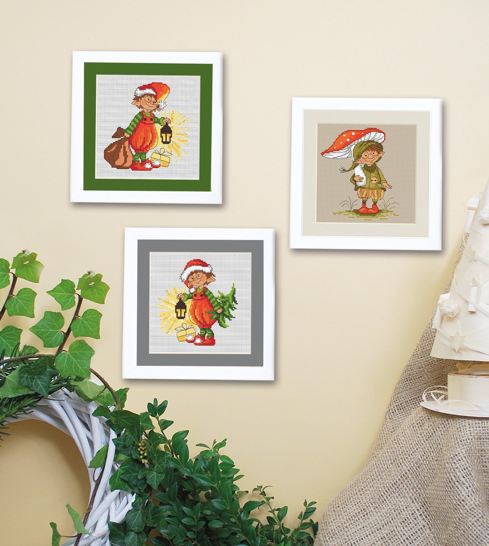A Elf With a Toadstool Digital Cross Stitch Pattern PDF - Etsy