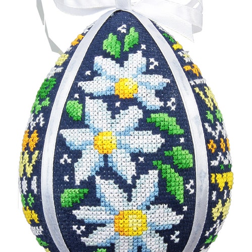 Easter Egg Cross Stitch Pattern Pdf Floral Wreaths Embroidery - Etsy