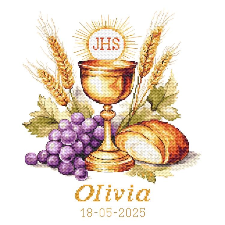 Holy Communion Cross Stitch Pattern PDF - in Rememberance of First ...