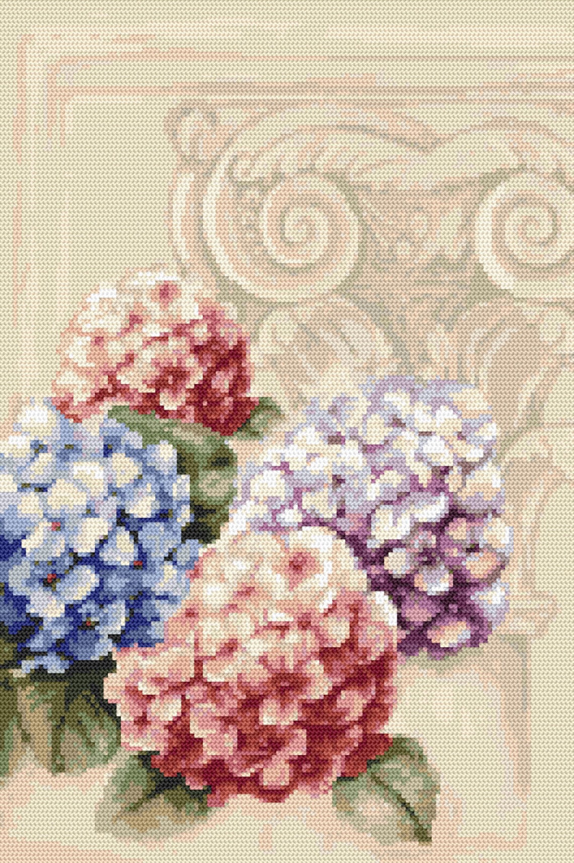 Hydrangeas Vintage Pdf Cross Stitch Pattern - Etsy