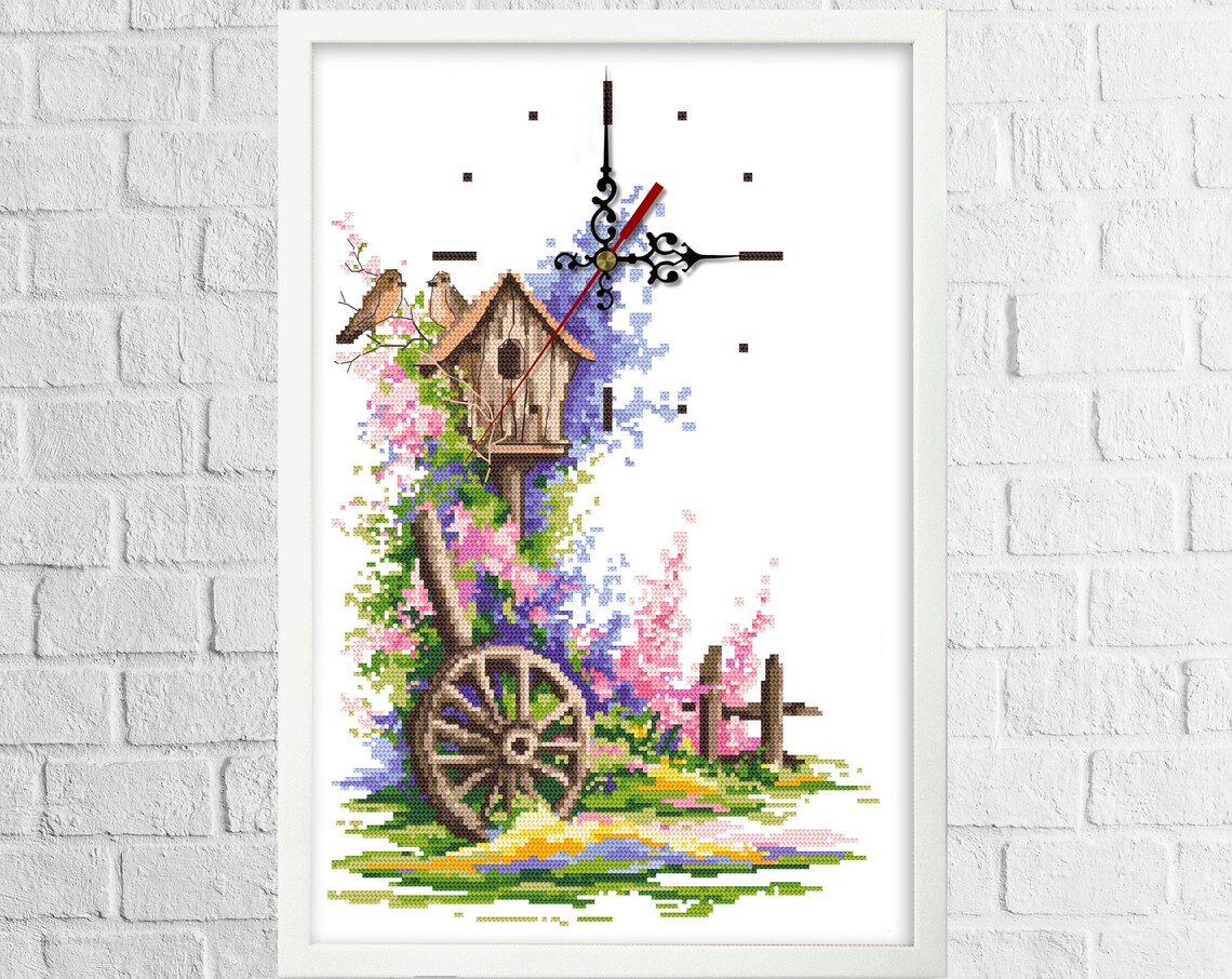 Four Seasons summer Clock Digital Pattern for Cross Stich - Etsy